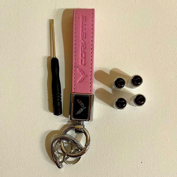 corvette | Accessories | Pink Corvette Fob Keychain And Stem Caps ...